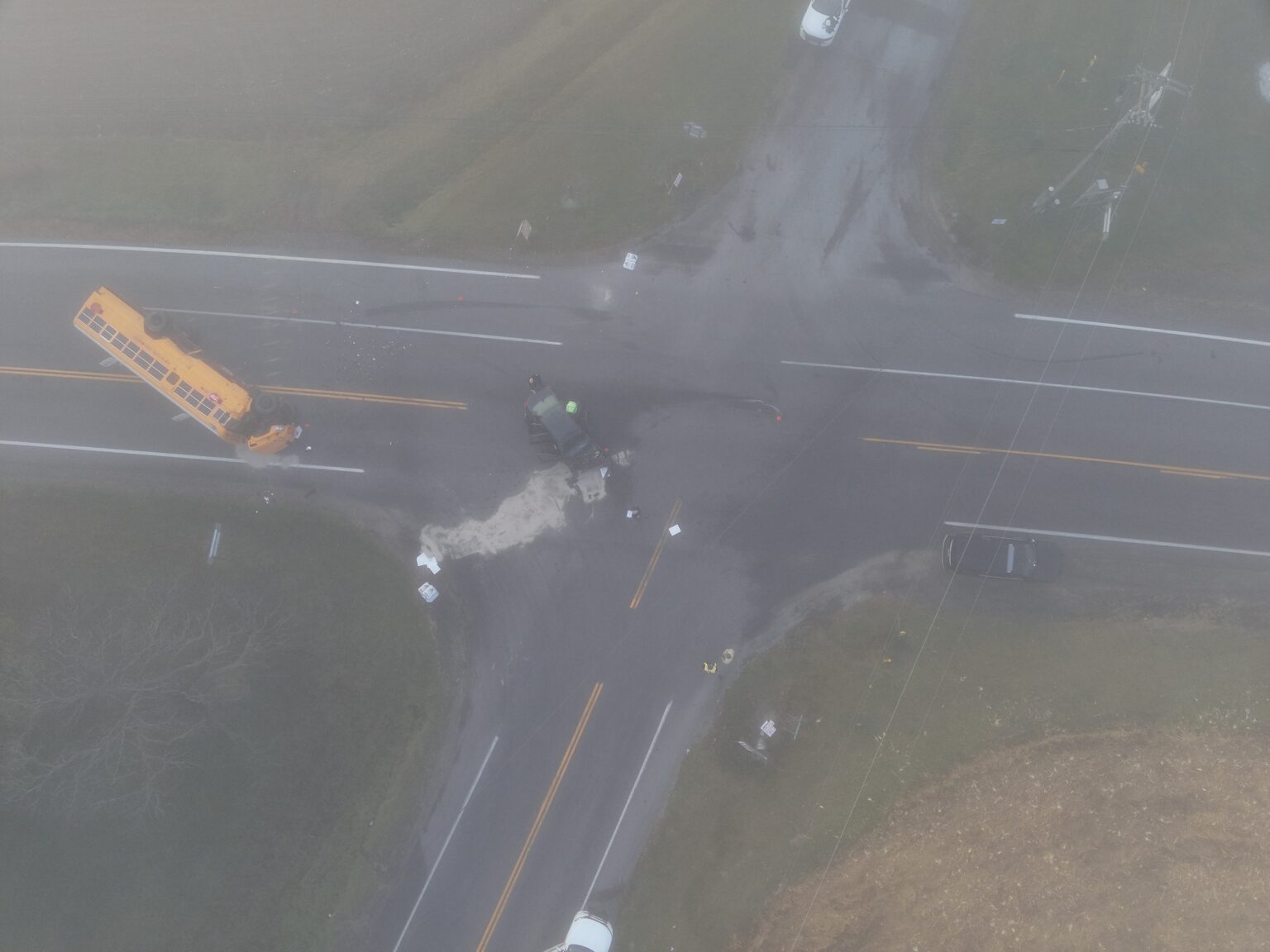 Fire Wire: School bus - car crash on Route 54 and Pre-emption Road ...